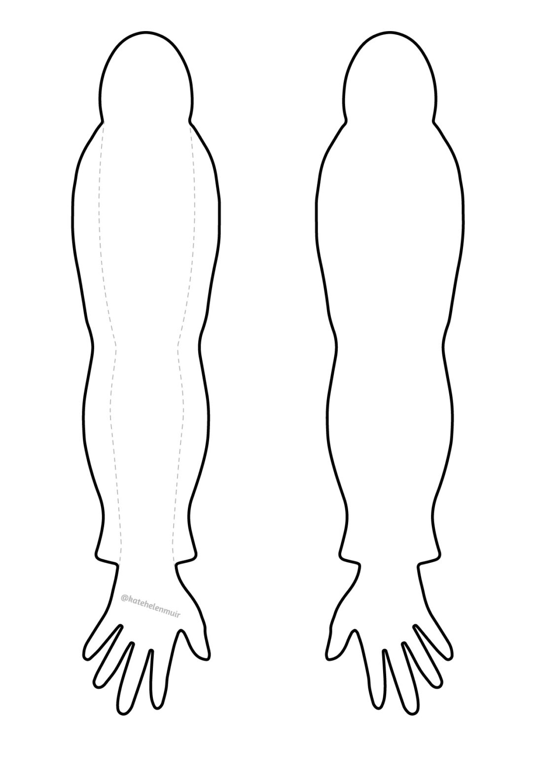 Printable Blank Leg Sleeve Tattoo Template - Printable Template